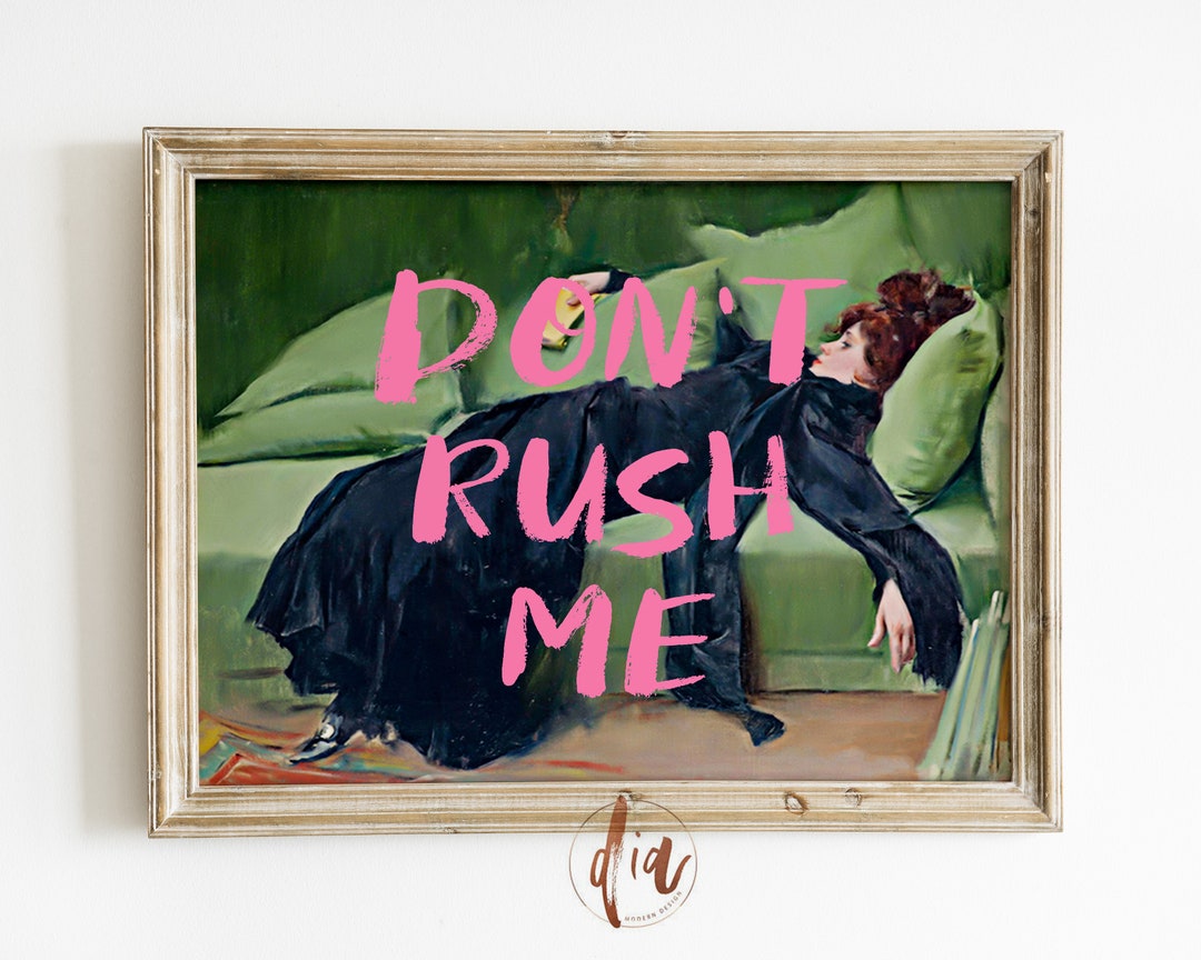 Don't Rush Me Altered Art Portrait, Girly Wall Art, Trendy Gallery Wall ...