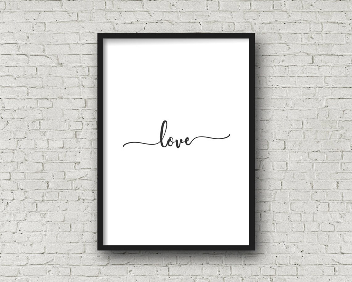 Love Script Printable Wall Art Printable Love Print Love Wall | Etsy
