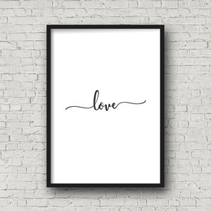 Love Script Printable Wall Art Printable Love Print Love Wall Art Love ...