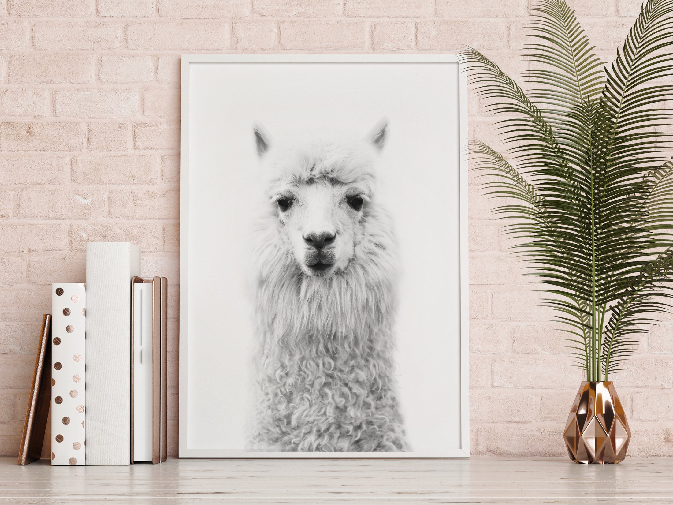 Llama Print Alpaca Print Black and White Boho Decor Boho - Etsy