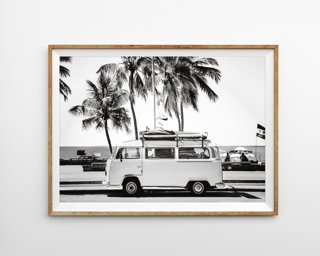 Camper Van Beach Print Surf Art Hipster Print Surf Van Print Boho Decor ...