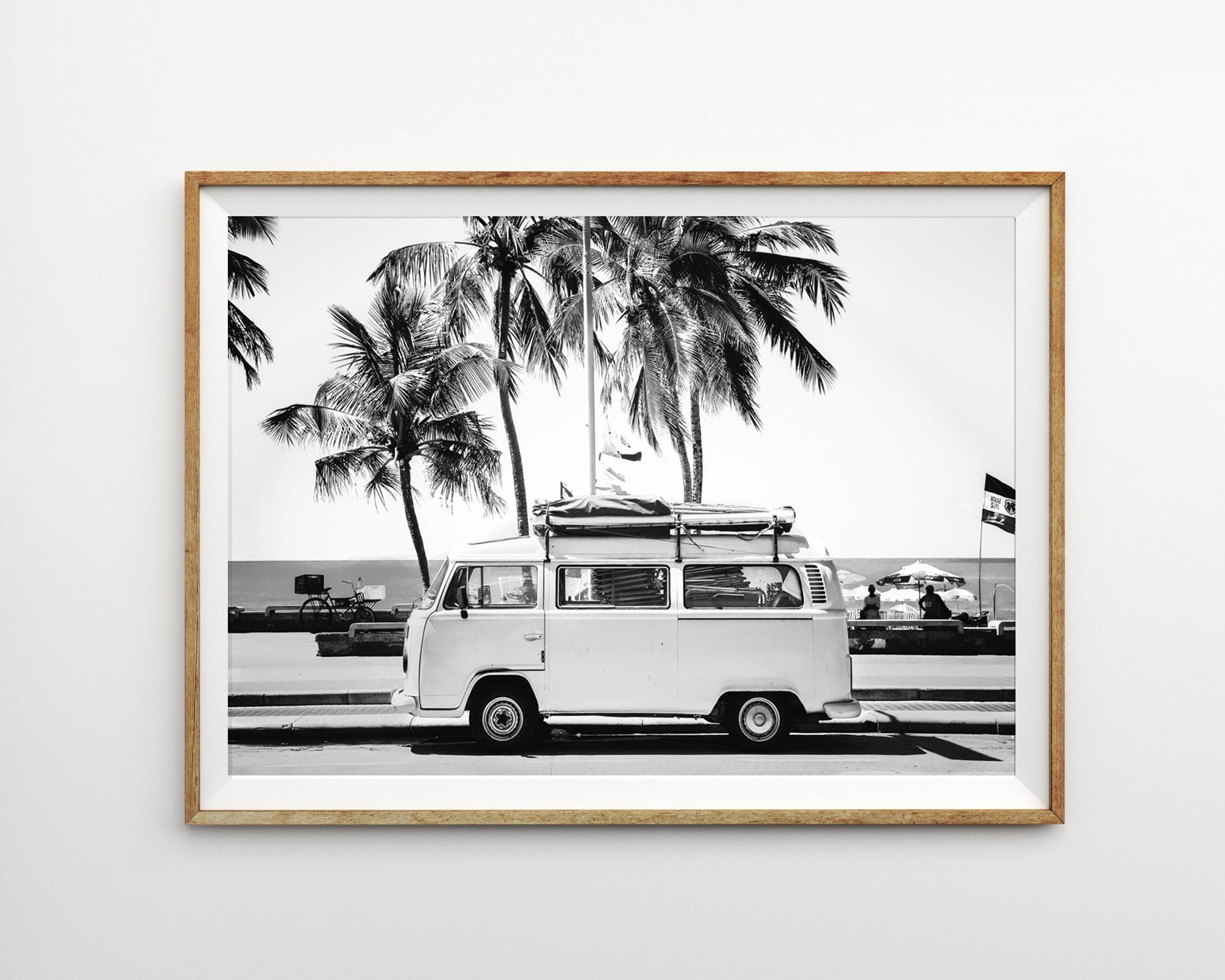 Coastal Wall Art Van with Surfboards Poster Digital Print Printable ...