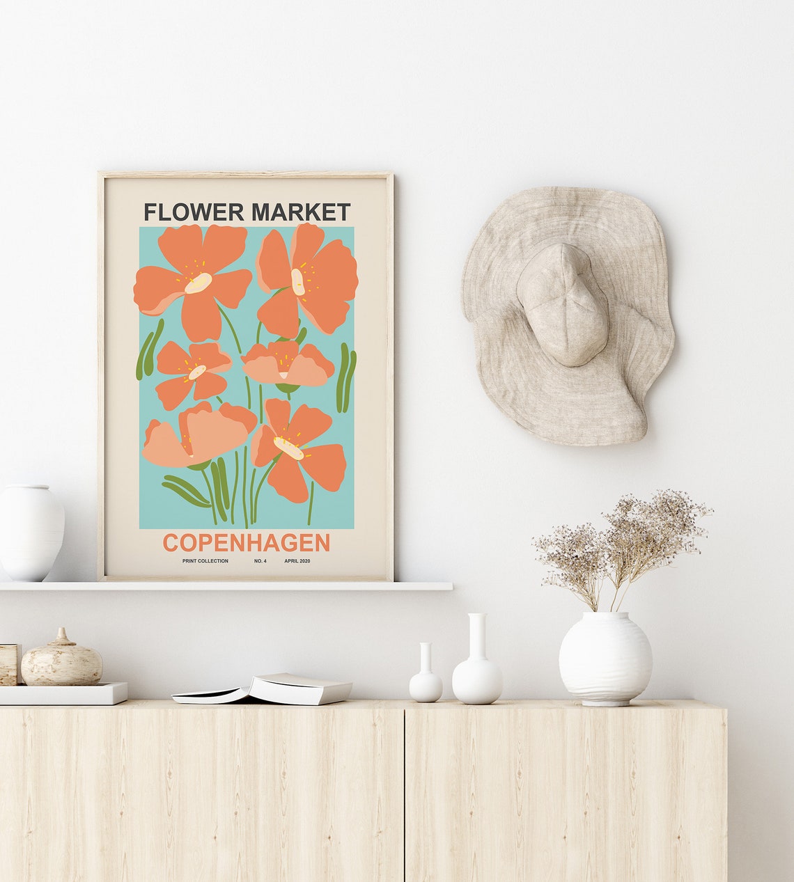 Flower Market Printable Poster Flower Market Art Print Abstract Flower ...