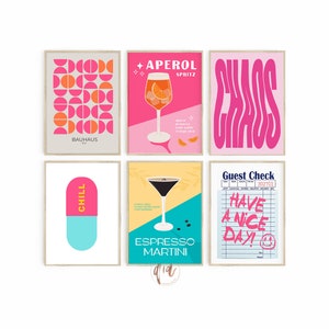 Preppy Gallery Wall Set, Trendy Wall Art, Preppy Pink Posters, DIGITAL ...