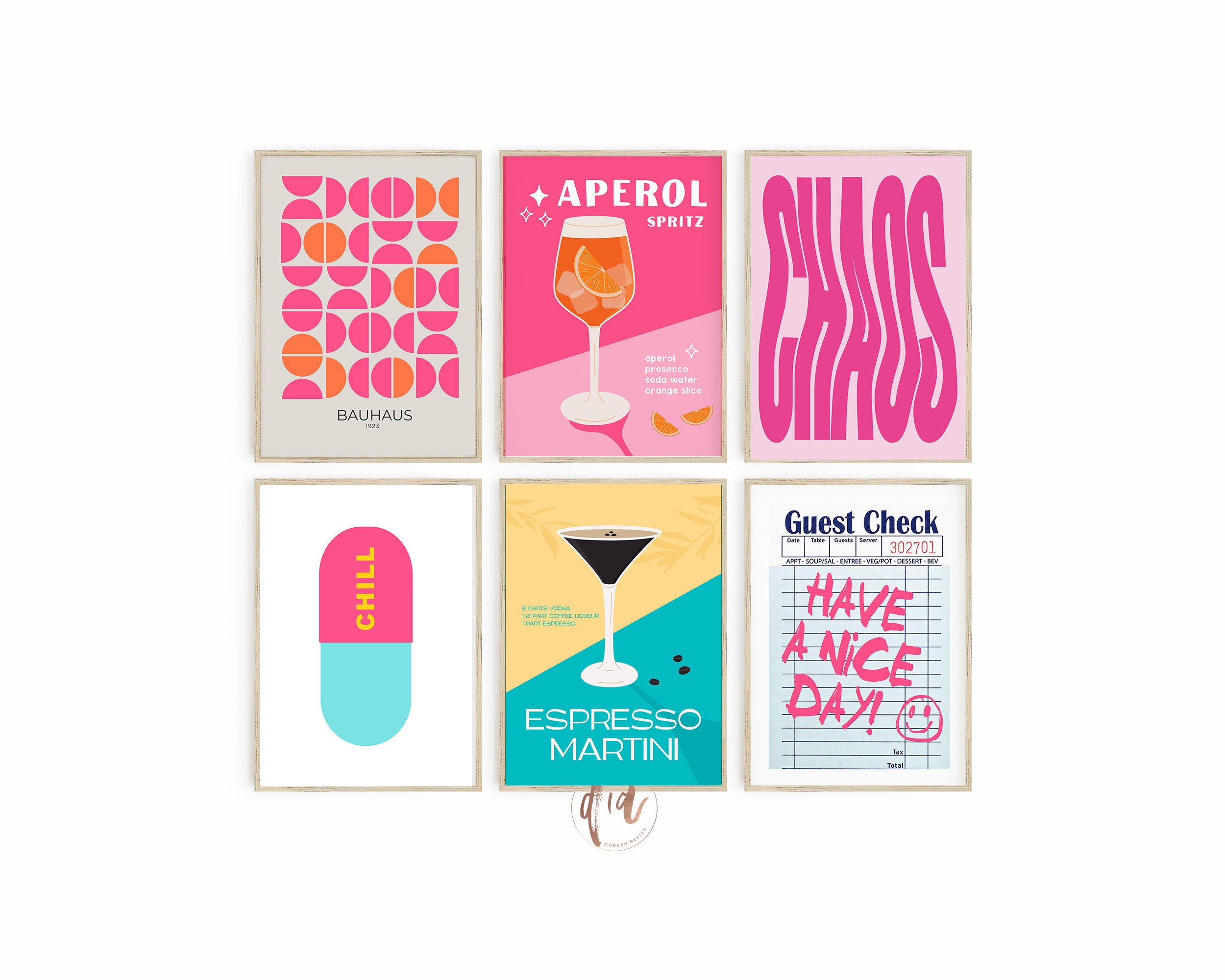 Preppy Gallery Wall Set, Trendy Wall Art, Preppy Pink Posters, DIGITAL ...