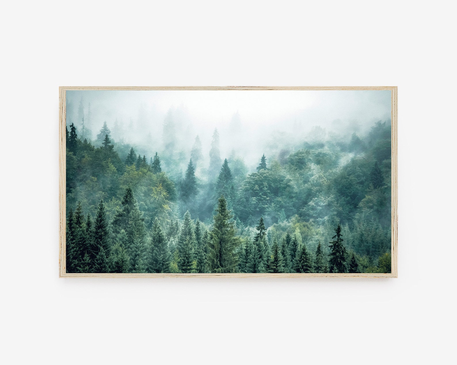 Frame TV Art Blue Green Forest Pine Trees Samsung Digital | Etsy