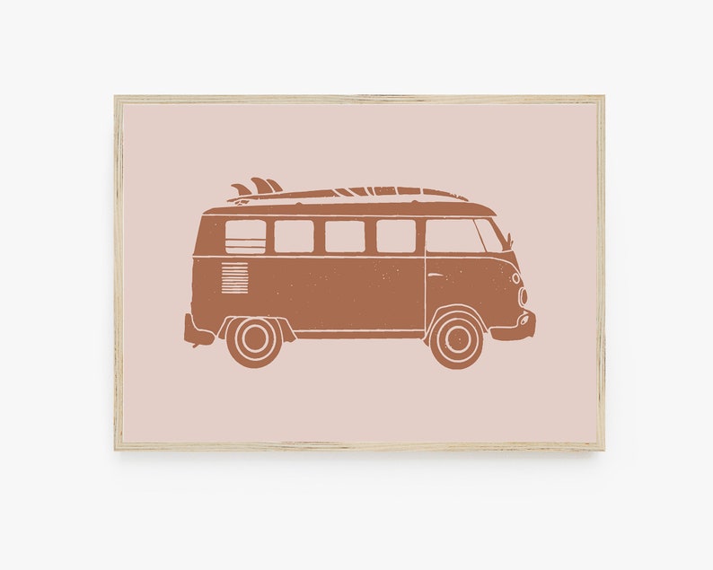 Boho Surf Print Set of 6 Abstract Coastal Wall Art Mid | Etsy