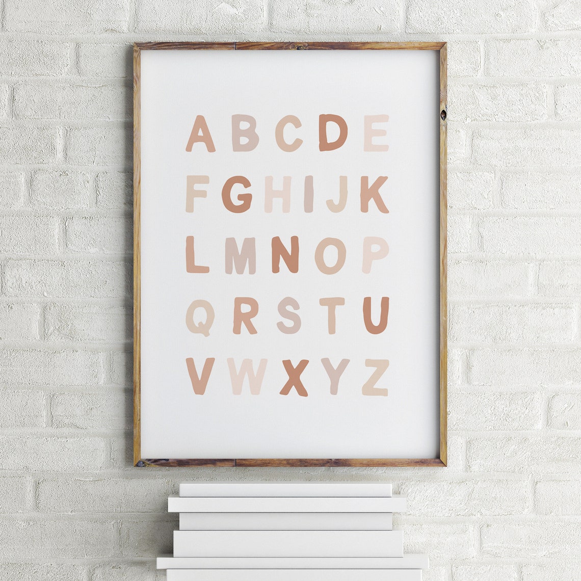 Neutral Alphabet Poster Printable Wall Art Nursery Decor | Etsy