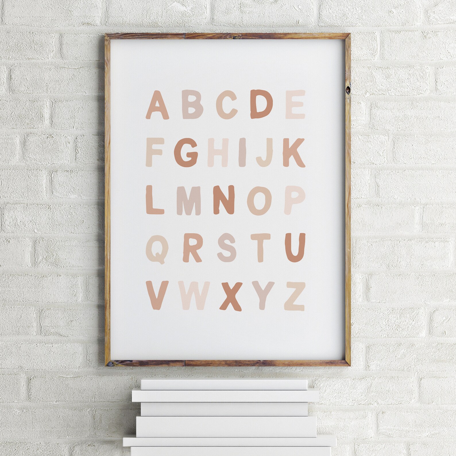 Neutral Alphabet Poster Printable Wall Art Nursery Decor | Etsy