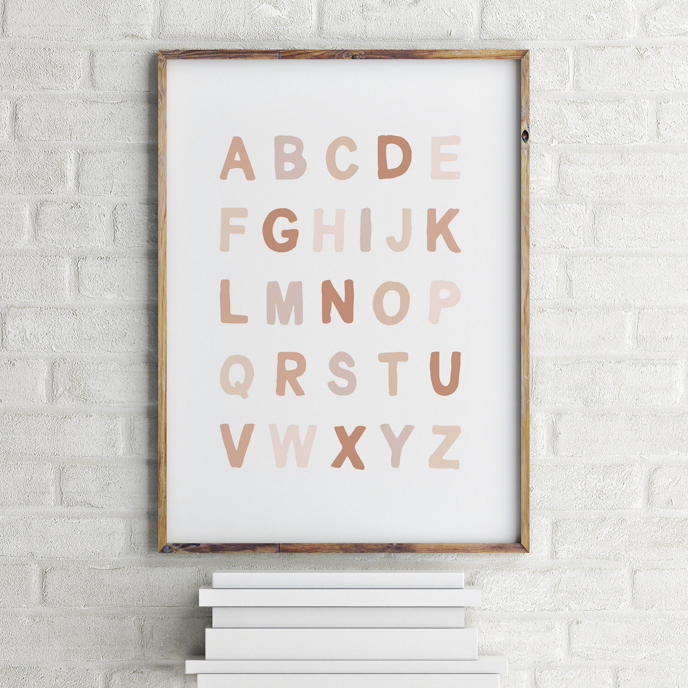 Neutral Alphabet Poster Printable Wall Art Nursery Decor | Etsy