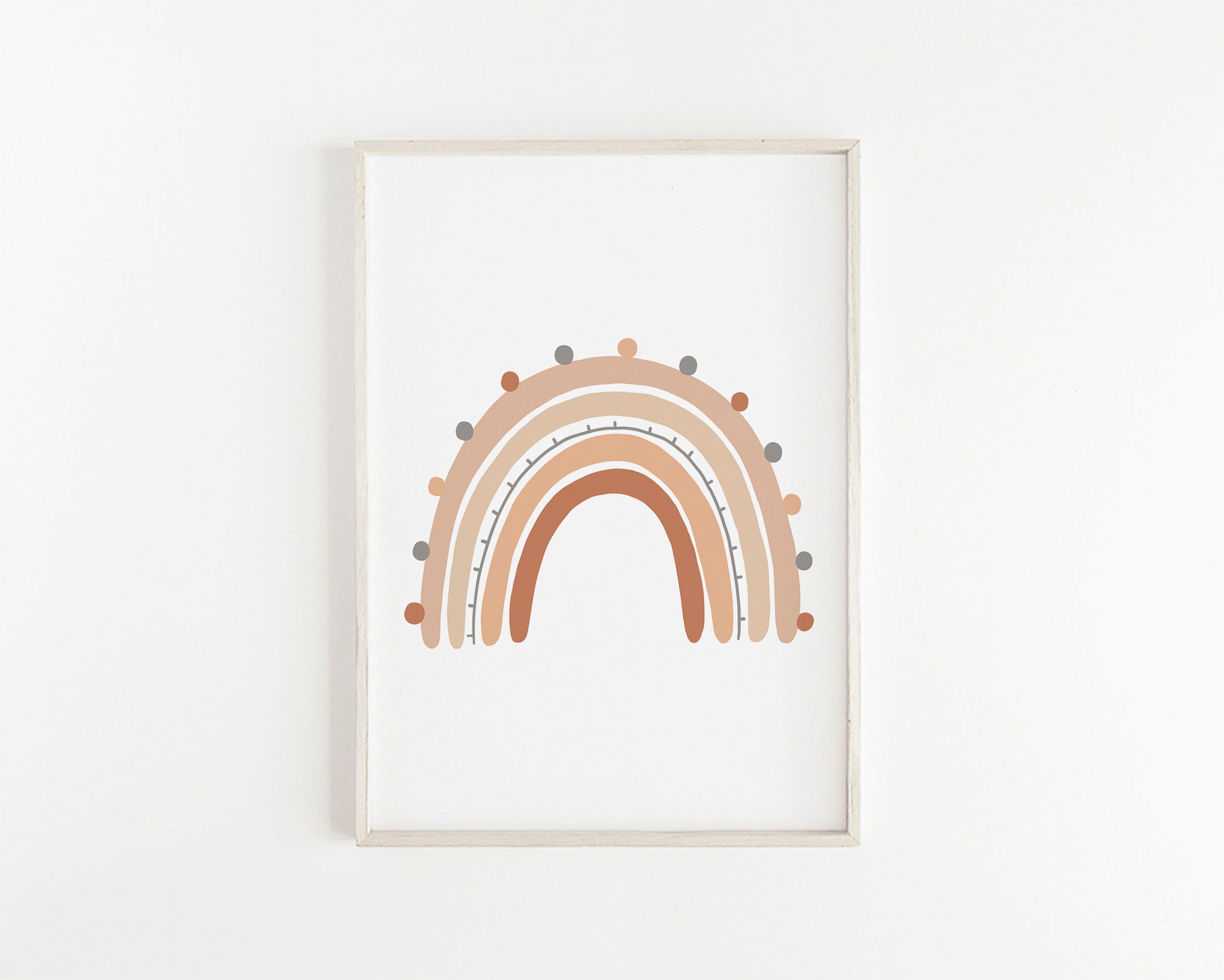Rainbow Nursery Decor Boho Rainbow Poster Pom Poms Printable | Etsy