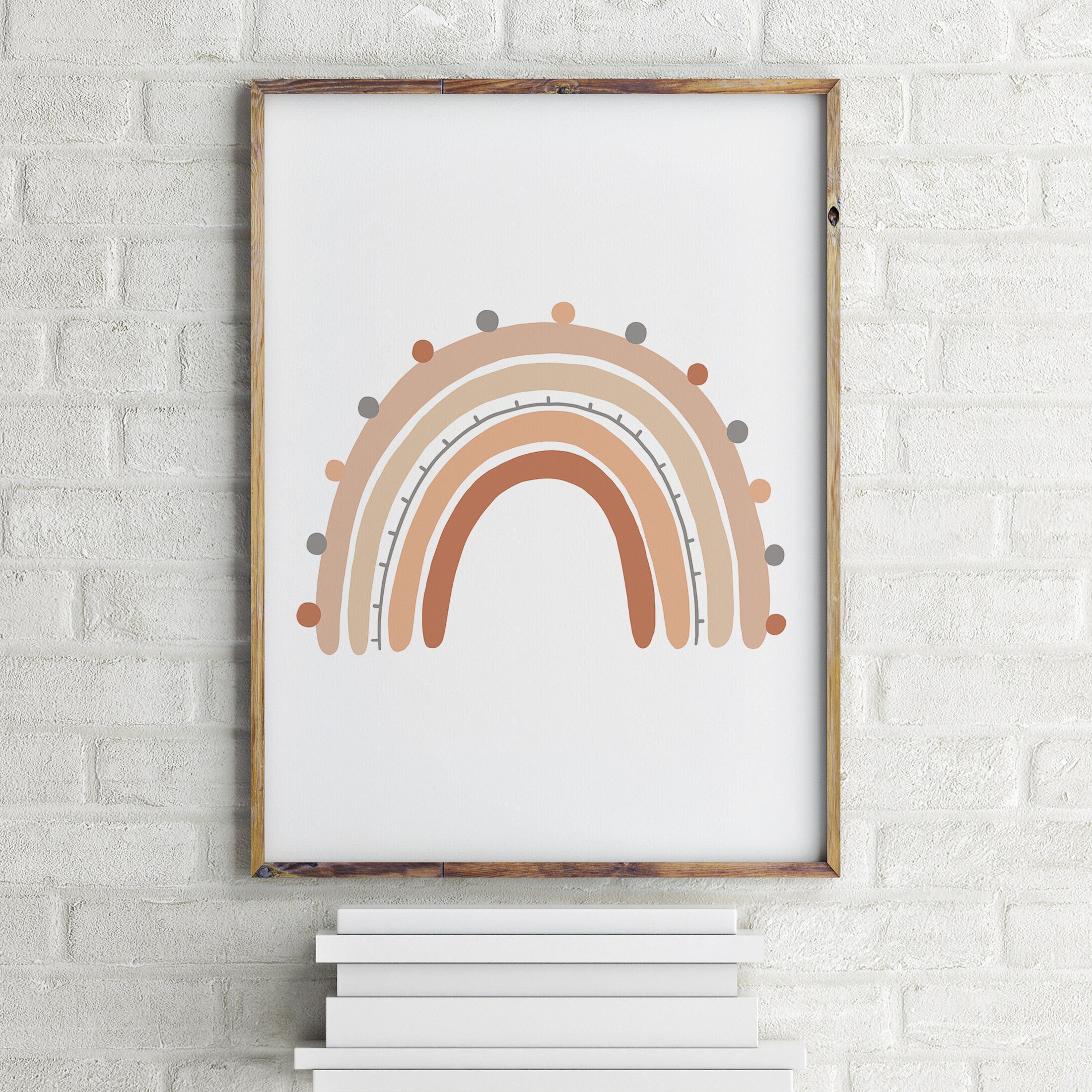 Rainbow Nursery Decor Boho Rainbow Poster Pom Poms Printable | Etsy