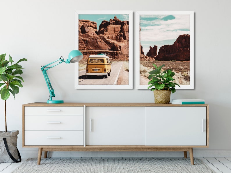 Camper Van Desert Print Boho Decor Desert Photography Mountain | Etsy