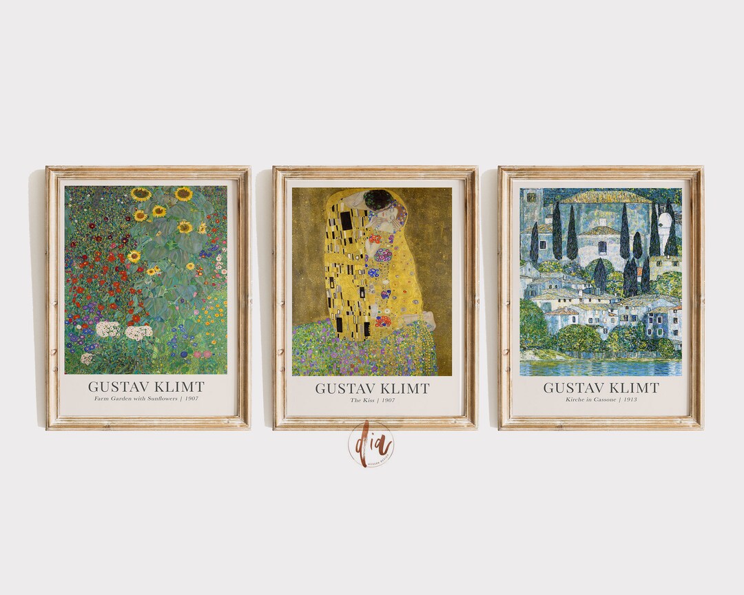 Gustav Klimt Poster Set of 3, Exhibition Poster Set, Gallery Wall Set ...