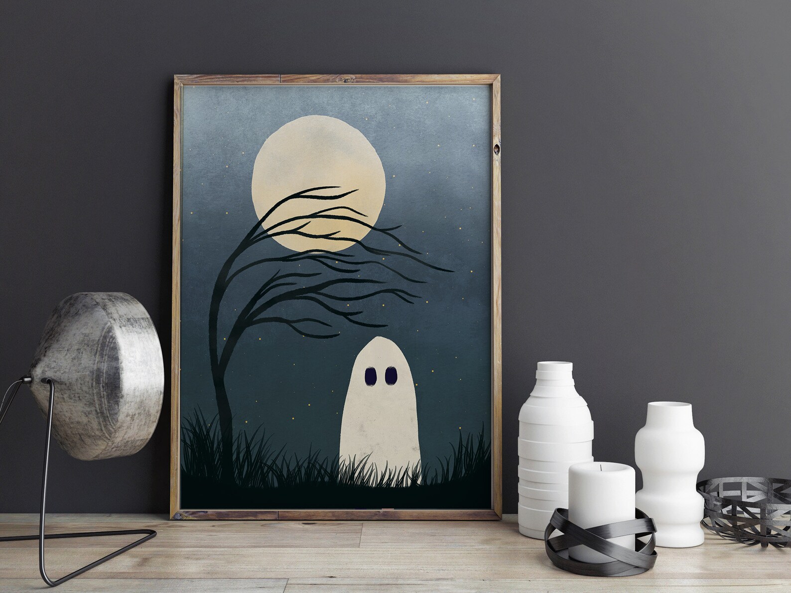 Halloween Art Print Set of 2, Ghost Print, Sheet Ghost Poster Set ...