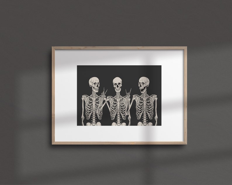Halloween Printable Wall Art Halloween Decor Funny Skeleton - Etsy