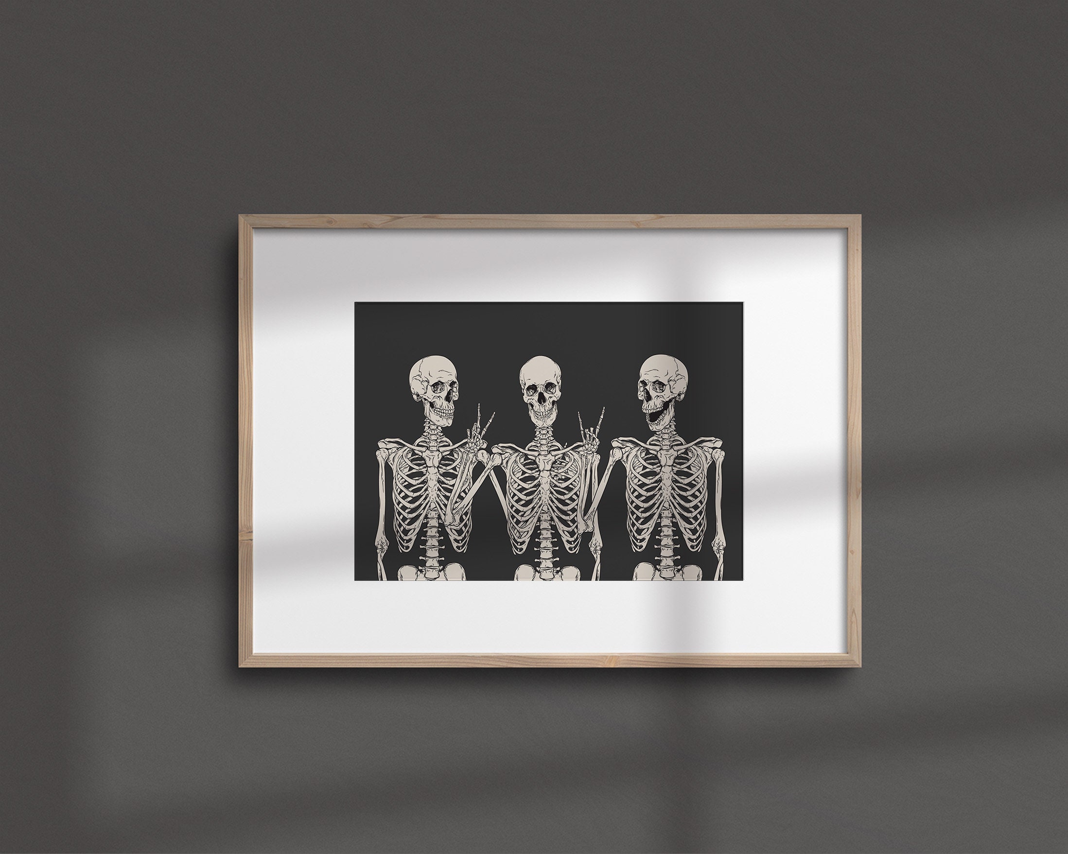 Halloween Printable Wall Art Halloween Decor Funny Skeleton - Etsy