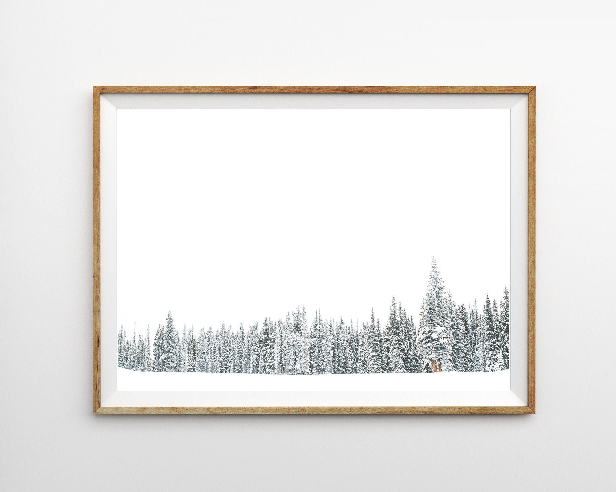 Horizontal Wall Art Winter Trees Print Landscape Photography Snow ...