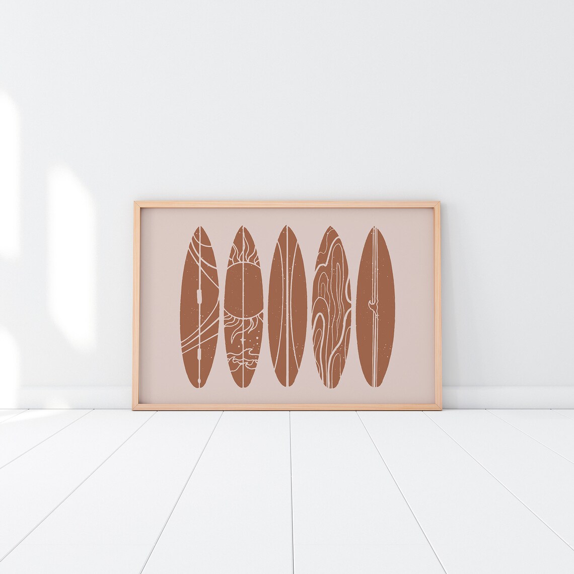 Boho Surf Art Print Surfboard Printable Poster Beach Decor | Etsy