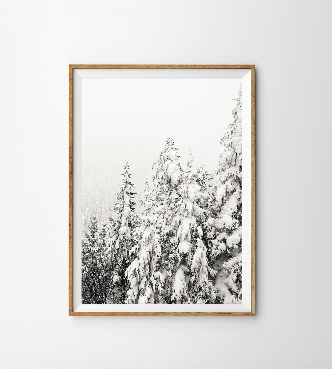 Snowy Trees Print Nordic Wall Art Prints Winter Decor Snow Covered ...