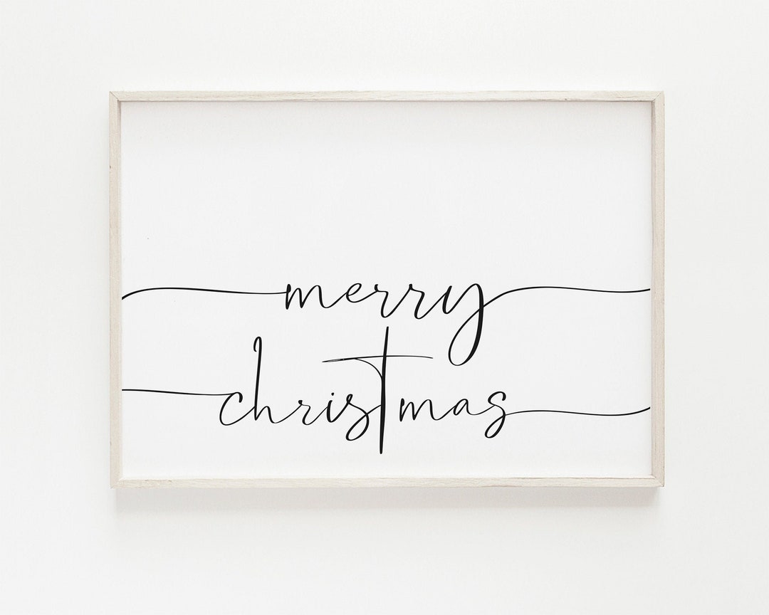 Merry Christmas Printable Sign Digital Download Christmas Saying ...