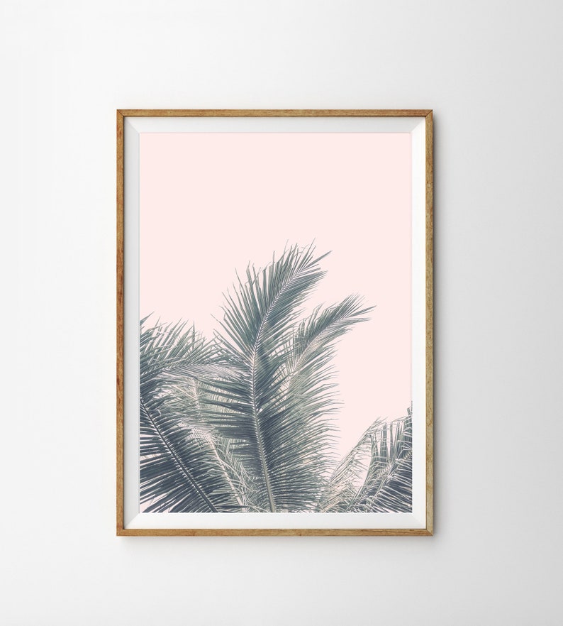 Pink Palms Print Tropical Leaf Print Tropical Leaf Wall Art Prints ...