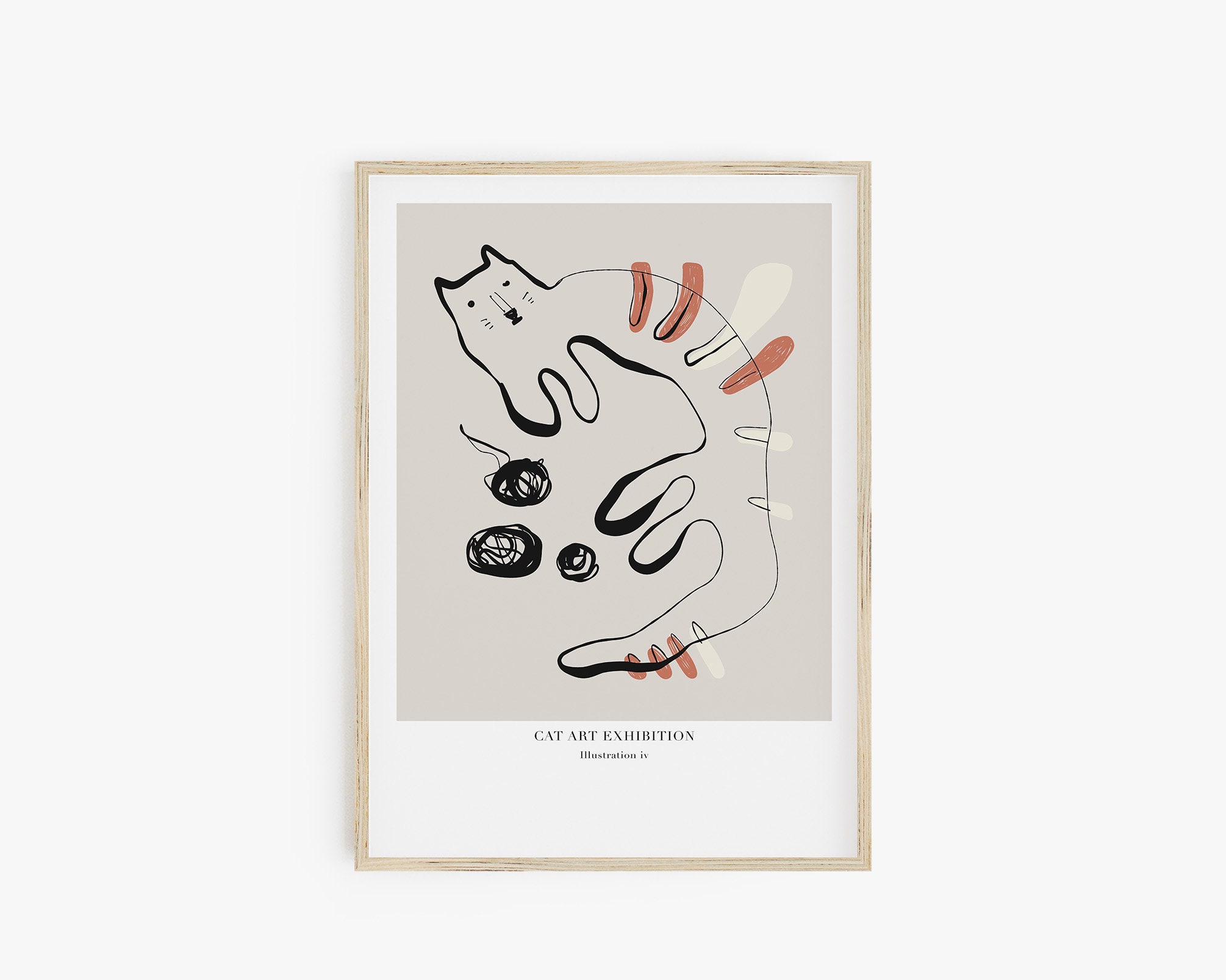 Cat Art Print Set of 6 Prints Abstract Cat Exhibition Prints - Etsy