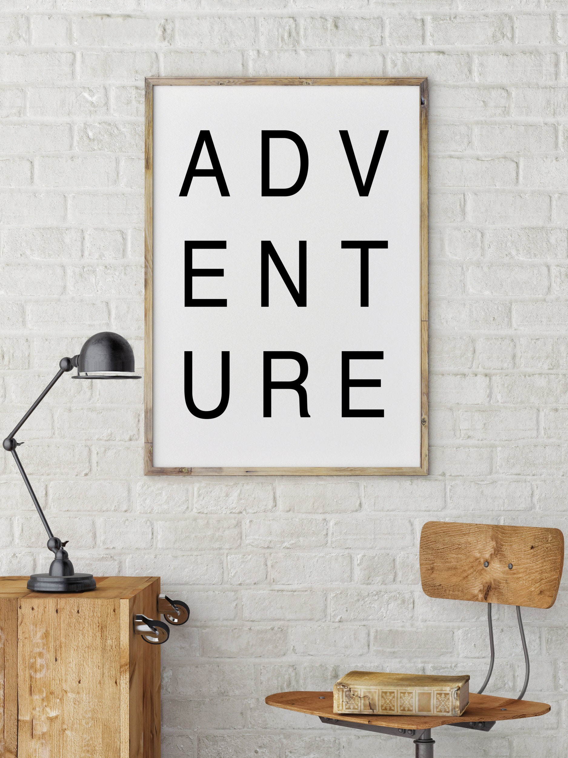 Adventure Sign Typography Wall Art Adventure Prints Minimalist - Etsy