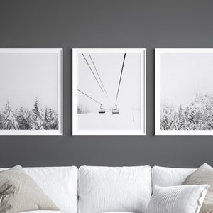 Winter Decor Gallery Wall Set Ski Print Set of 3 Winter Prints Snowy ...