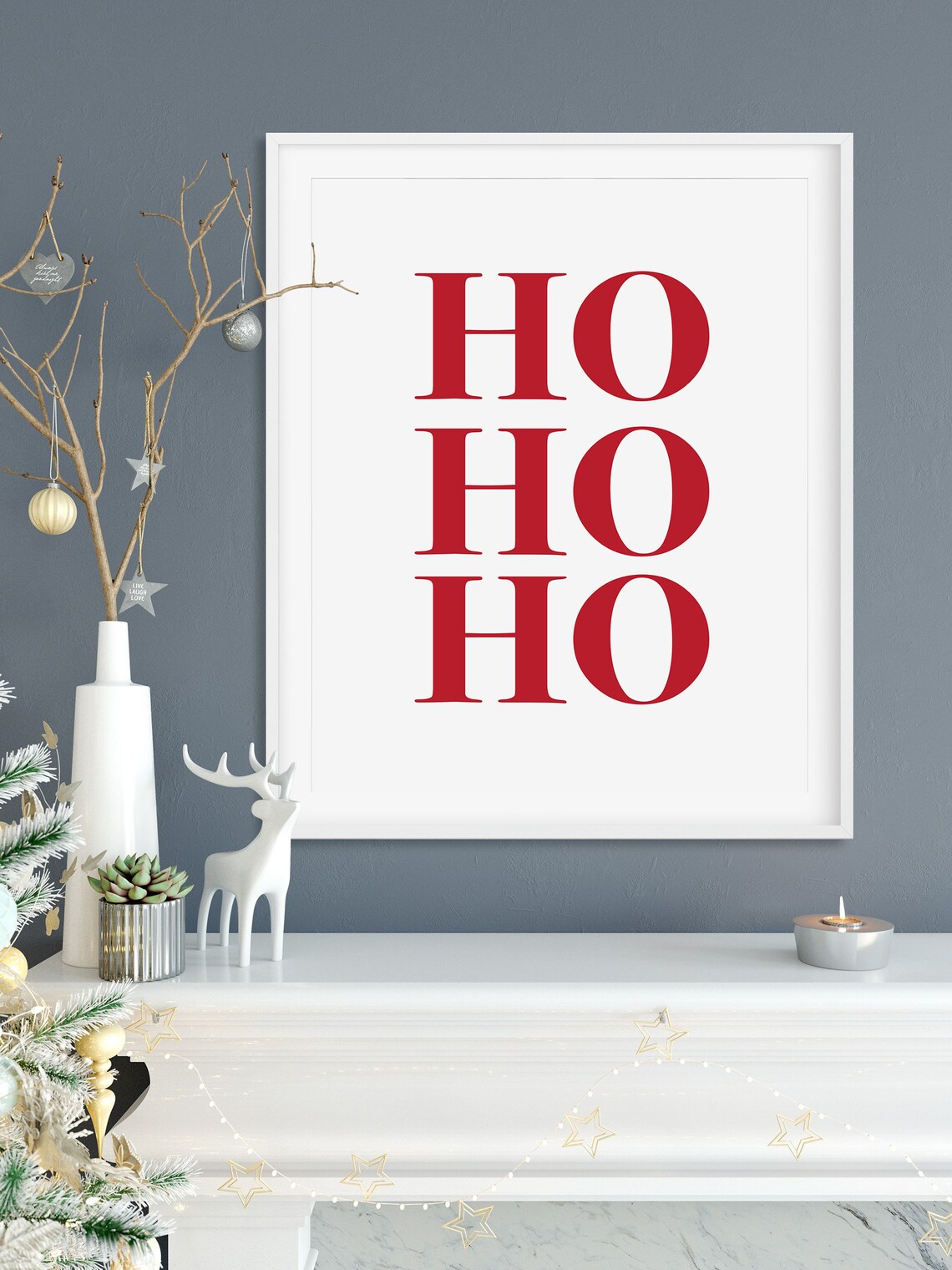 Hohoho Print Christmas Printable Sign Holiday Decor | Etsy