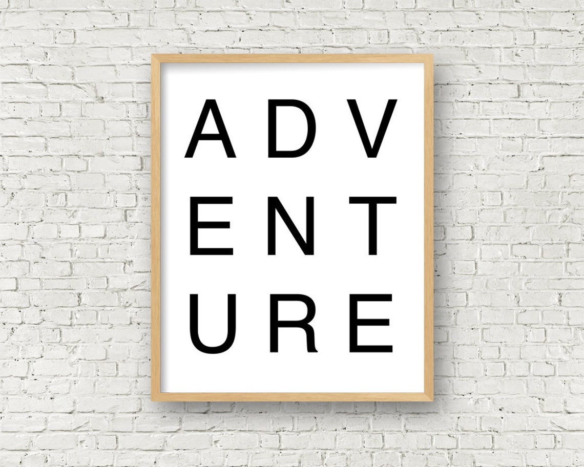 Adventure Sign Typography Wall Art Adventure Prints Minimalist - Etsy