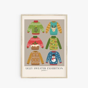 Retro Christmas Poster Bundle, Set of 12 Preppy Xmas Decor, Mid Century ...