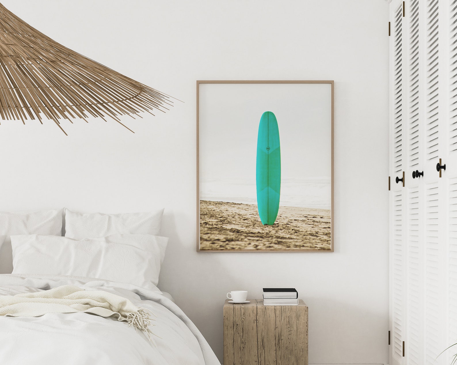 Turquoise Blue Surfboard Print Beach Decor Large Printable | Etsy
