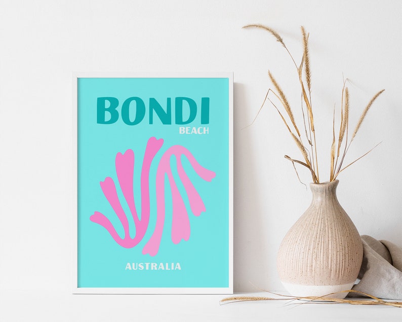 Bondi Beach Poster Print Travel Poster Preppy Room Decor - Etsy