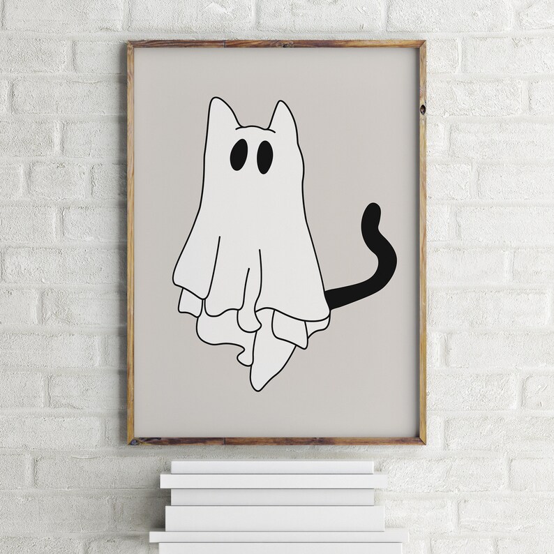 Halloween Printable Black Cat Sheet Ghost Print Halloween - Etsy
