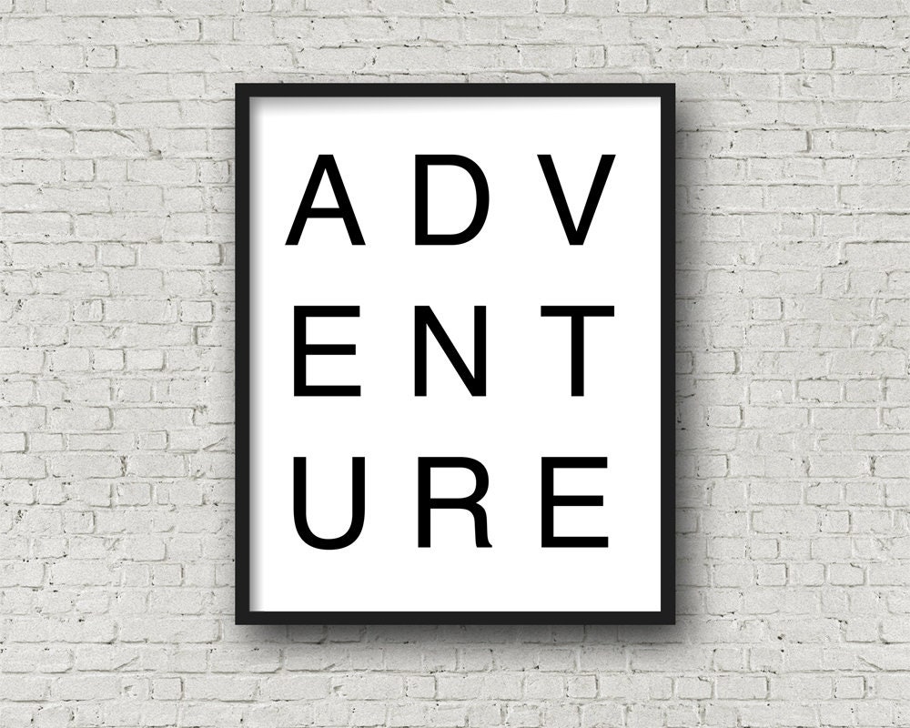 Adventure Sign Typography Wall Art Adventure Prints Minimalist | Etsy