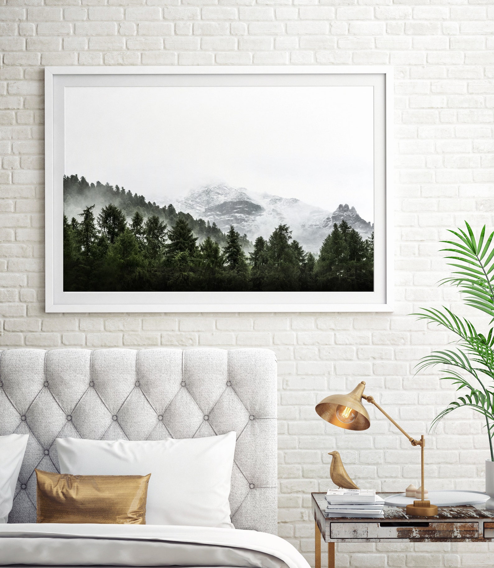 Forest Print Large Printable Art Mountain Print Nature Poster - Etsy