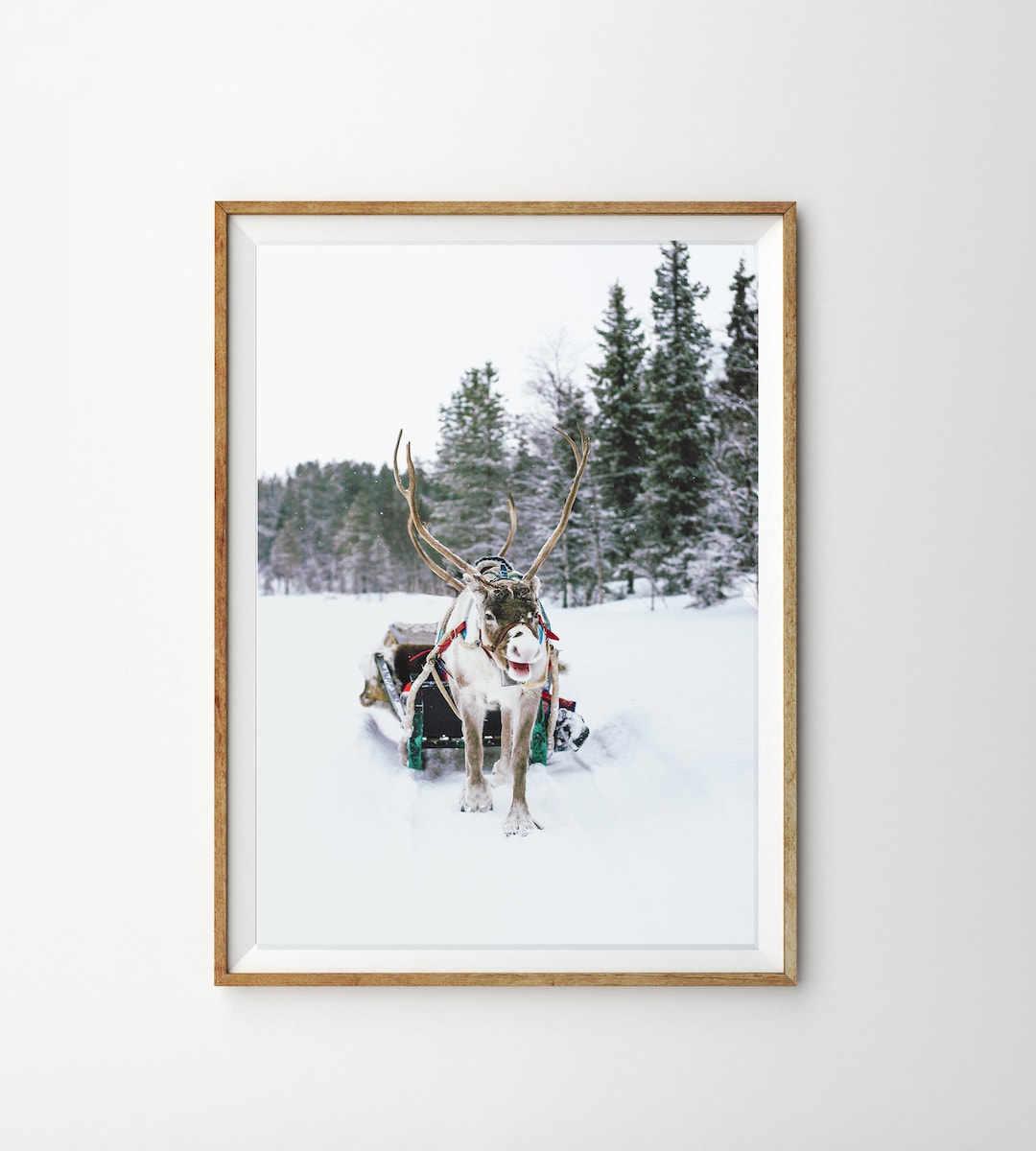 Reindeer Print Winter Decor Christmas Printable Art Nordic Christmas ...
