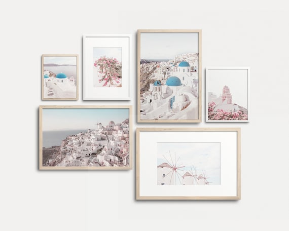 Greece Wall Art Print Set of 6 Prints Oia Santorini Print | Etsy