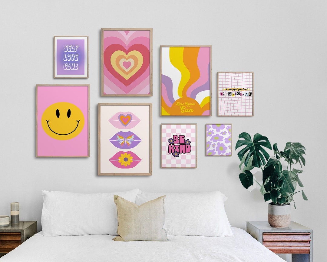 Y2K Prints, Preppy Room Decor Dorm Room Prints Set of 8 Y2K Poster Set ...