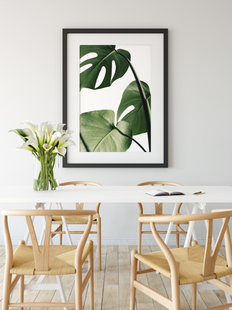 Monstera Leaf Print Printable Wall Art Prints Tropical Leaf Print ...