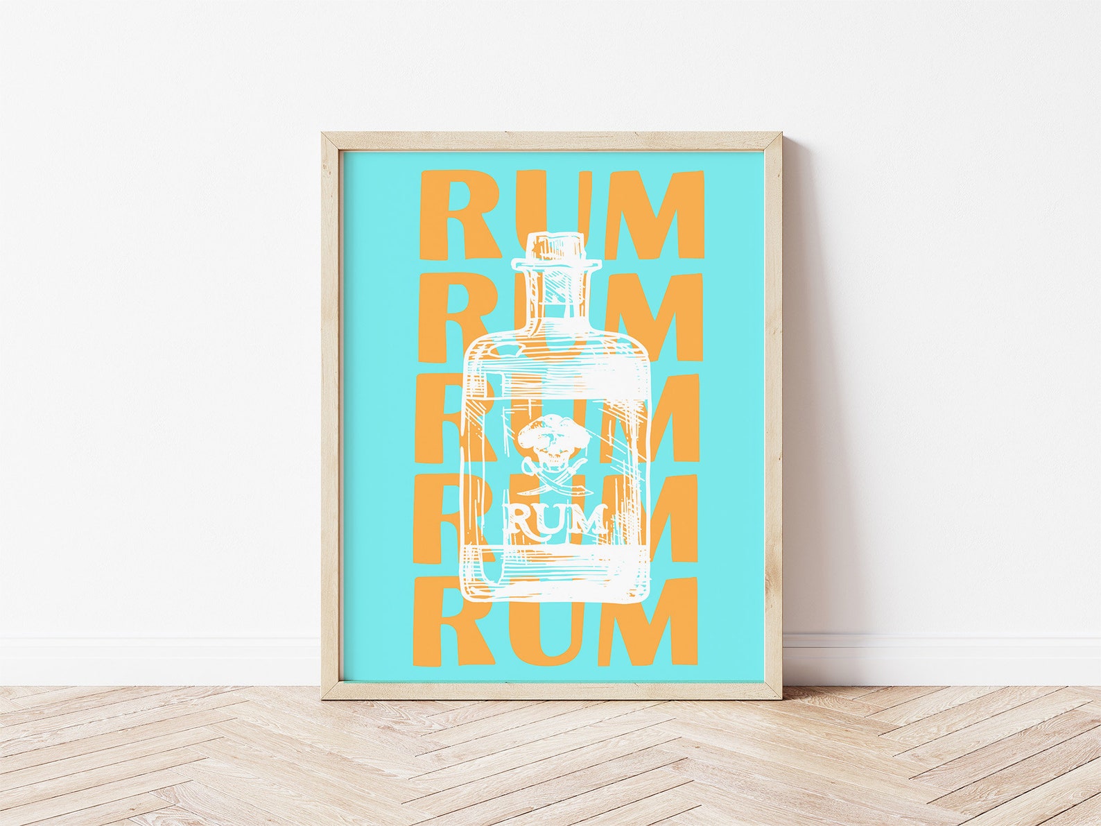Rum Alcohol Print, Retro Cocktail Poster, Maximalist Decor, Trendy Wall ...