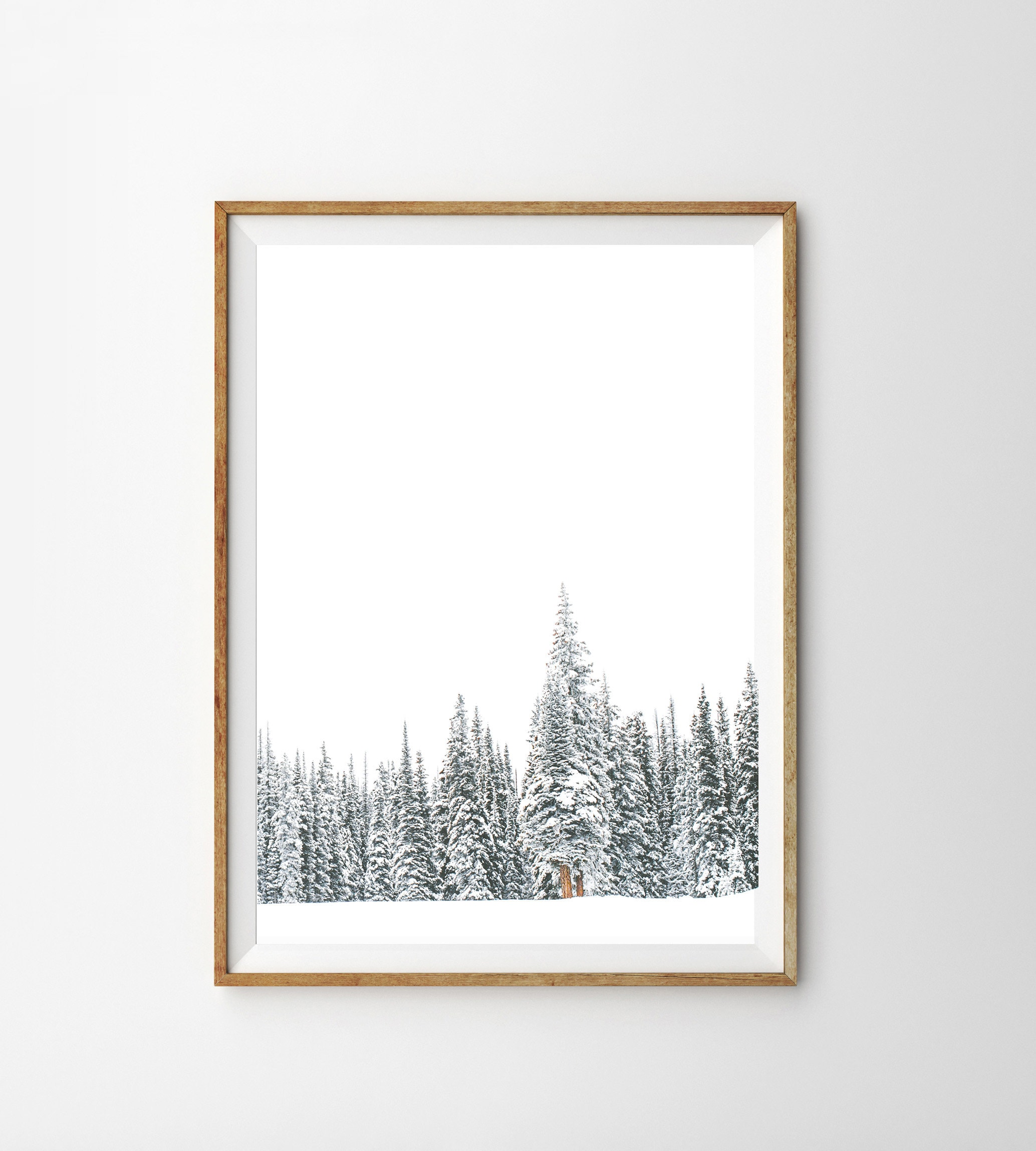 Winter Decor Set of 2 Prints Tree Wall Art Snow Covered Trees | Etsy