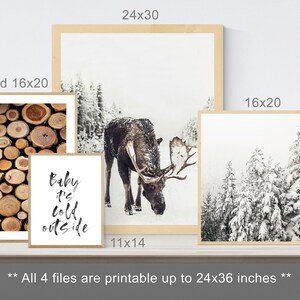 Winter Decor Set of 4 Prints Christmas Print Set Nordic Print Modern ...