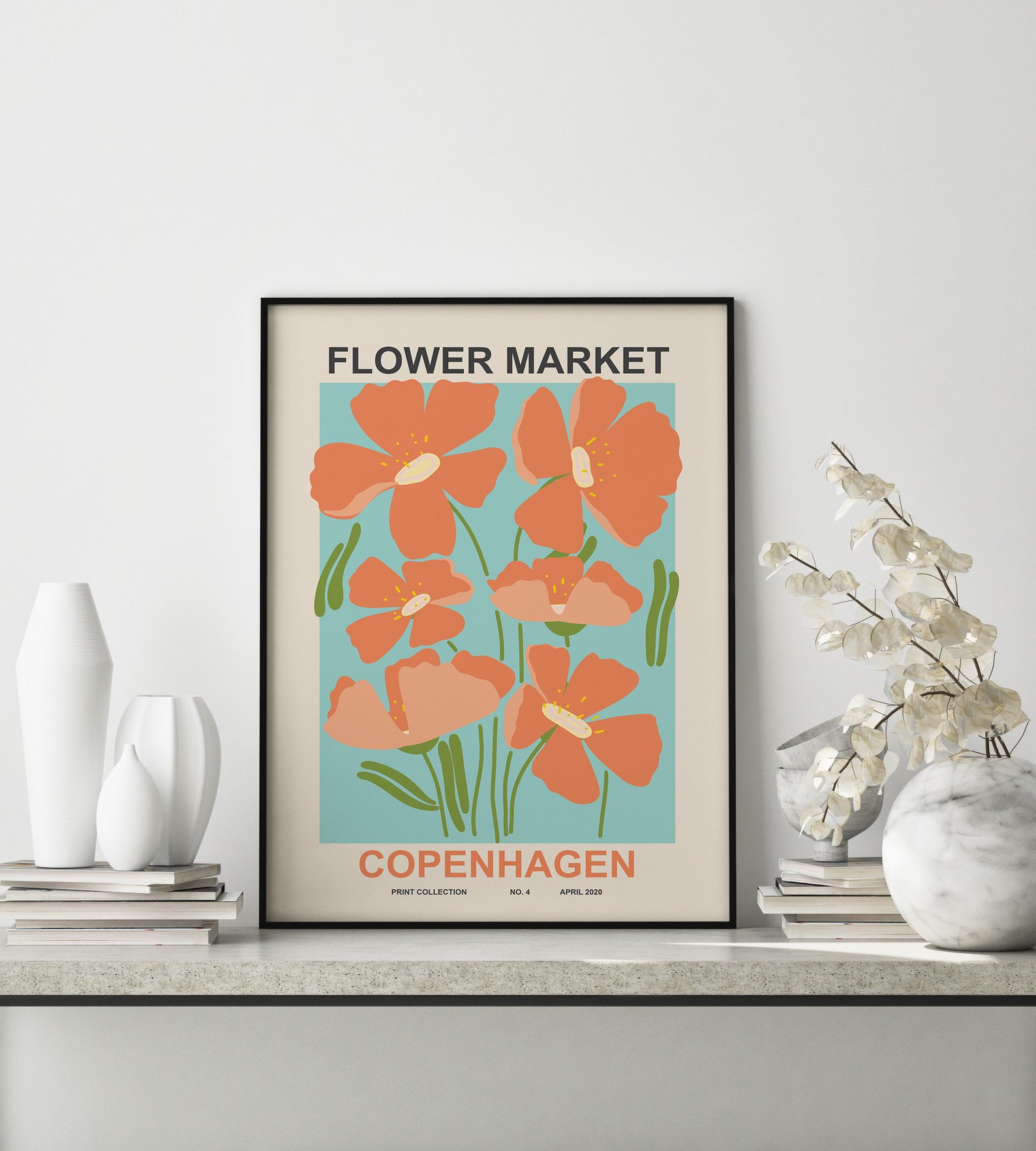 Flower Market Printable Poster Flower Market Art Print - Etsy