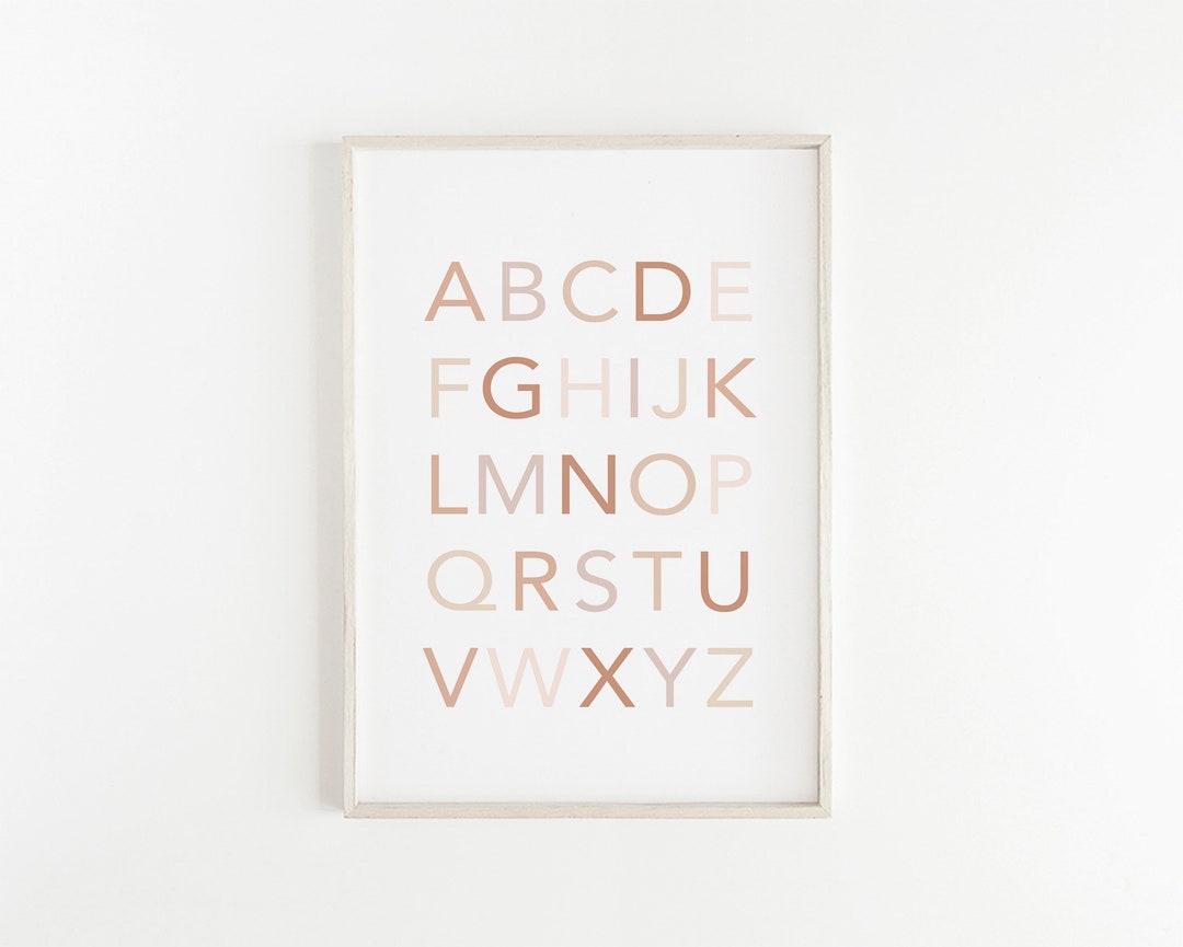 Large Alphabet Print Neutral Alphabet Poster Printable Wall Art Neutral ...