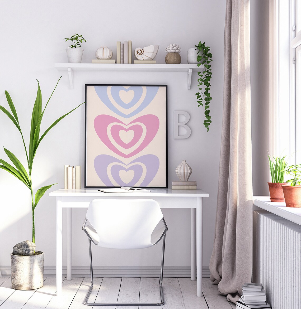 Pastel Hearts Print Y2K Print Y2K Decor Danish Pastel - Etsy