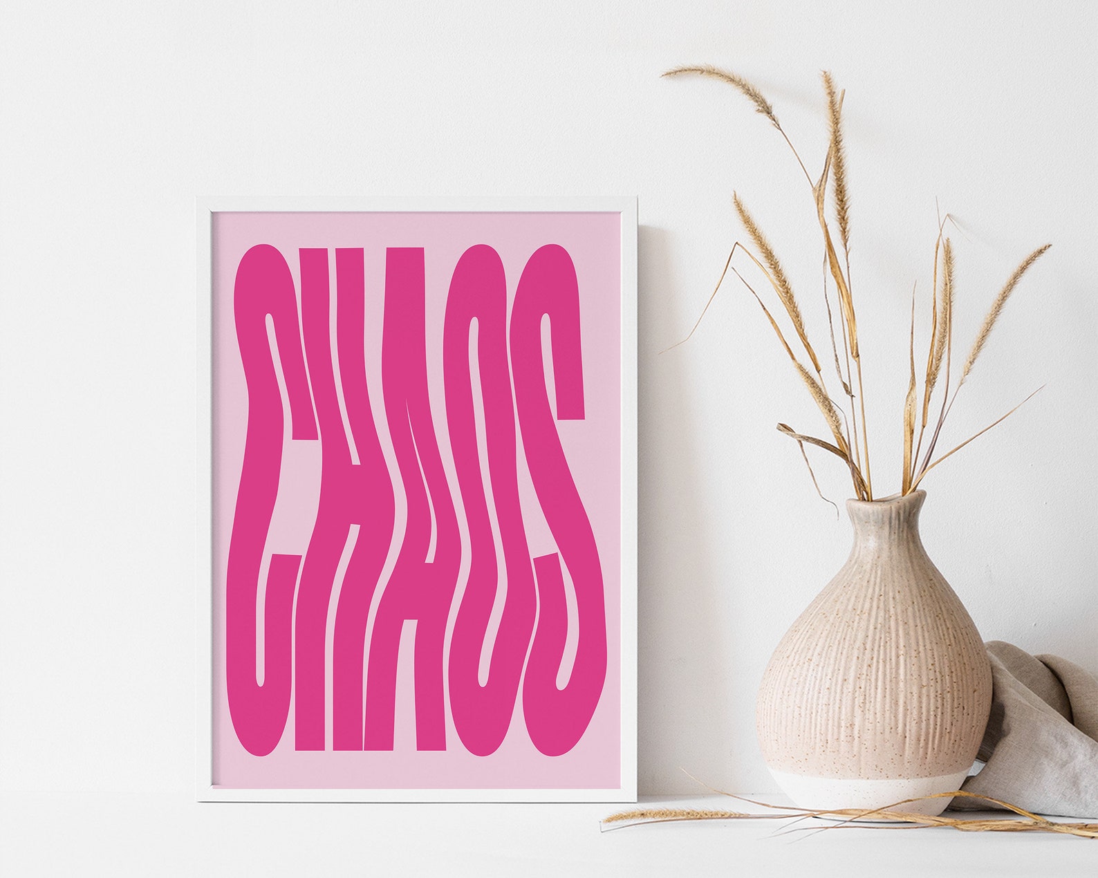 Pink Chaos Wall Art Print Hot Pink Chaos Poster Y2K Decor - Etsy