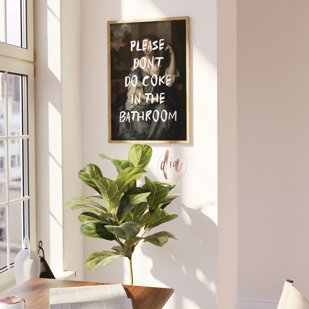 Bathroom Wall Art Please Don't Do Coke in the Bathroom Printable Art ...