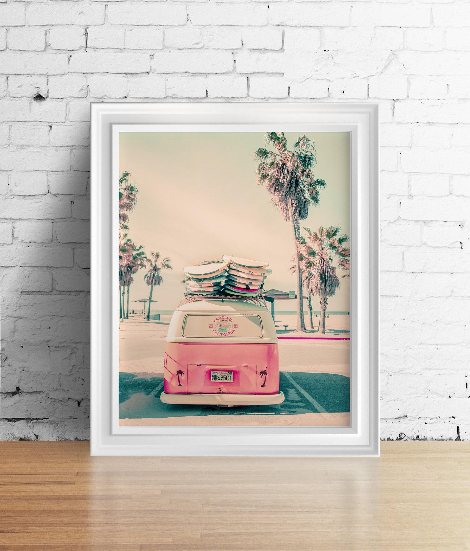 Retro Van Print Beach Print California Wall Art Retro Camper Print ...